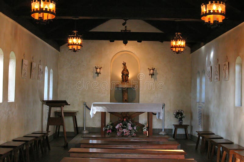 Interior of small chapel stock photo. Image of lights, holy - 130168