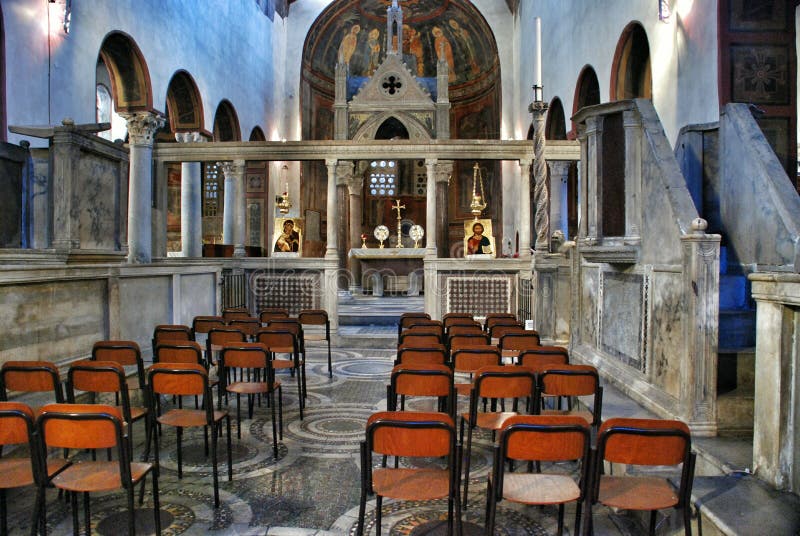 Interior of Small Church in Rome, Italy Editorial Stock Photo - Image ...