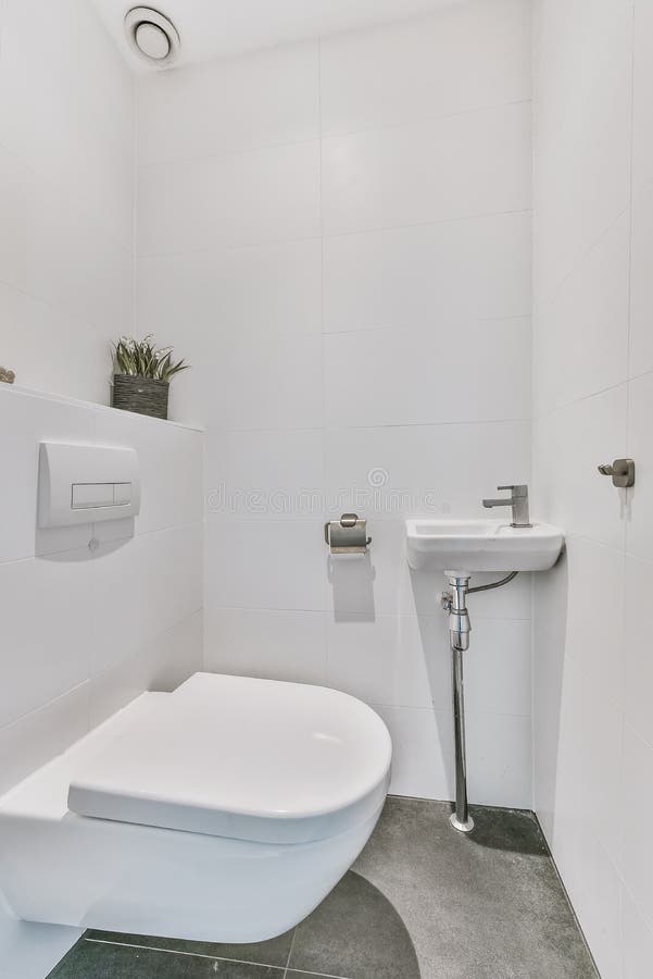 Small clean restroom stock photo. Image of empty, bright - 233275190