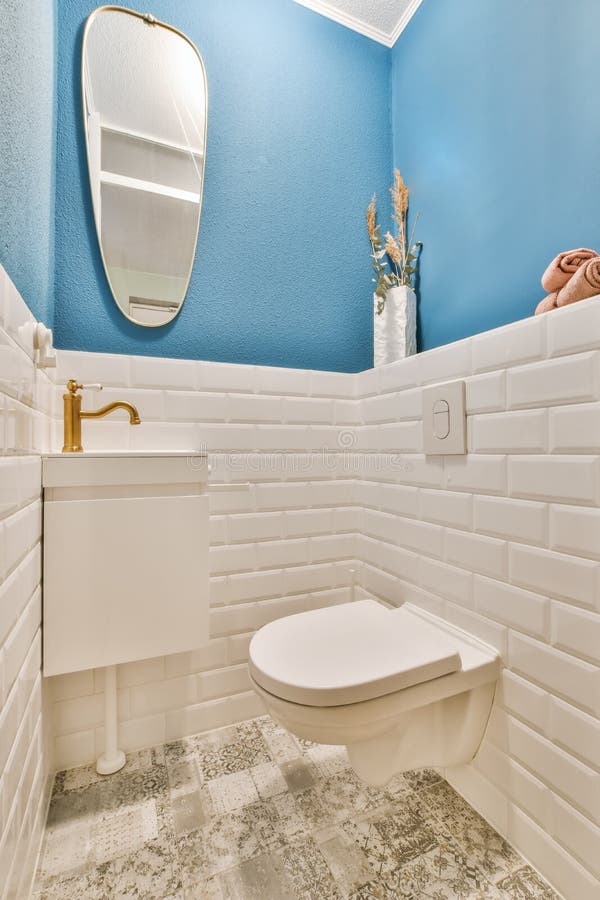 Small clean restroom stock image. Image of elegance - 238062159