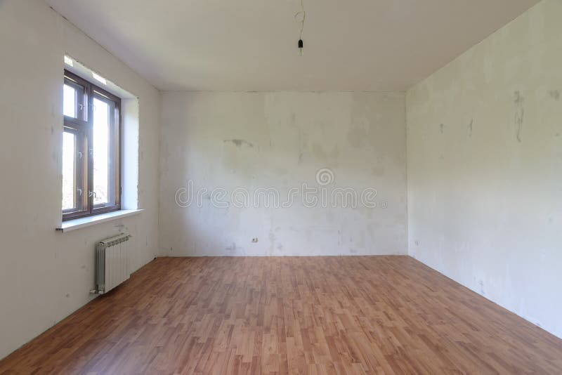 Interior of a Small Empty Room with One Window during Renovation Stock ...