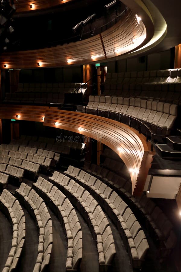 Interior of a Small Hall with Rows of Gray Soft Stock Photo - Image of ...