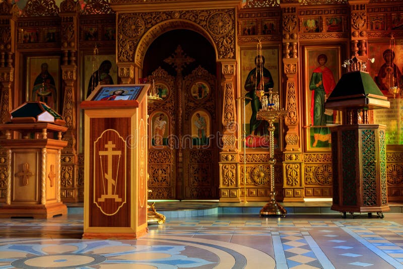 Interior of Small Orthodox Church Stock Photo - Image of landmark ...