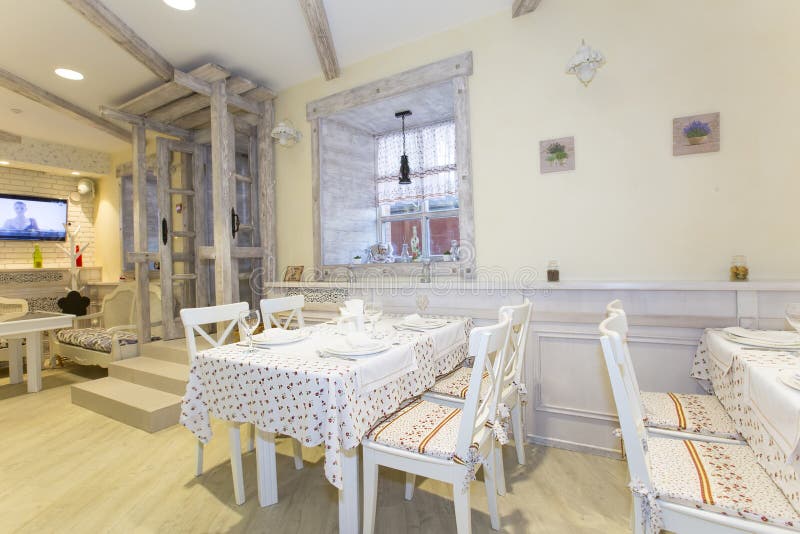 Interior of a Small Restaurant Stock Photo - Image of inside, retro ...