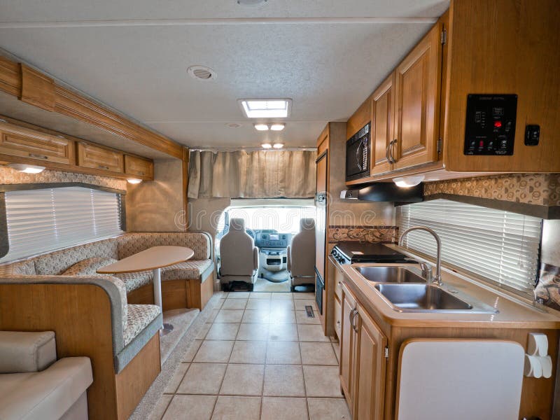 Interior of small RV stock image. Image of indoors, interior - 23617409