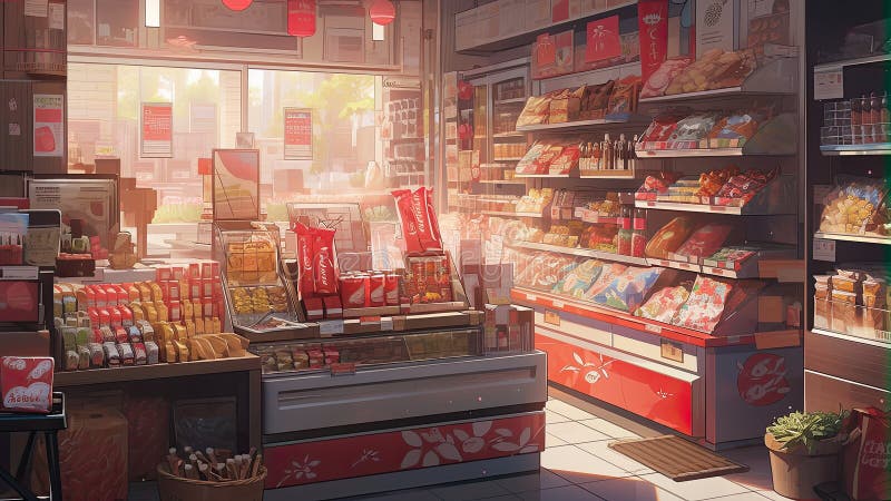 Interior of a Small Store - Generative AI Stock Illustration ...