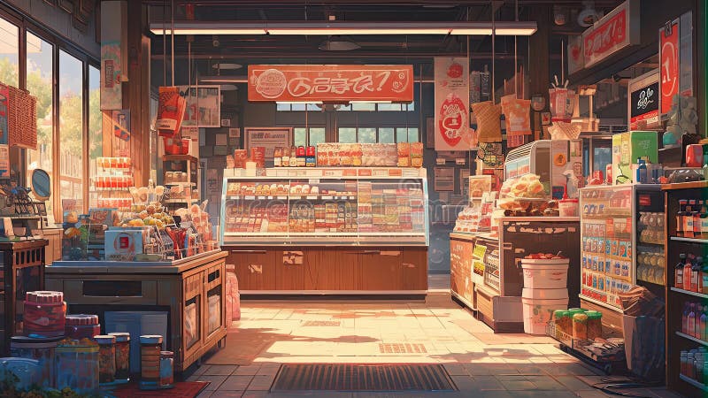 Interior of a Small Store - Generative AI Stock Illustration ...