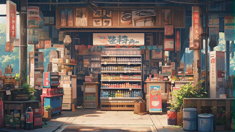Interior of a Small Store - Generative AI Stock Illustration ...
