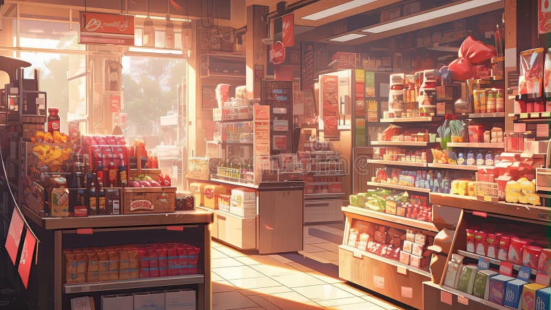 Interior of a Small Store - Generative AI Stock Illustration ...