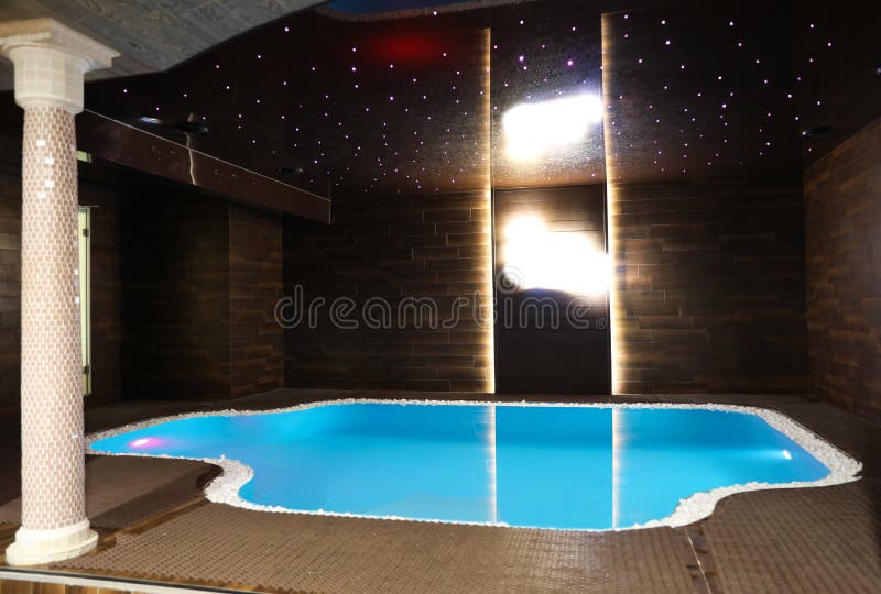 Interior of Spa Center with Pool Stock Photo - Image of lifestyle ...
