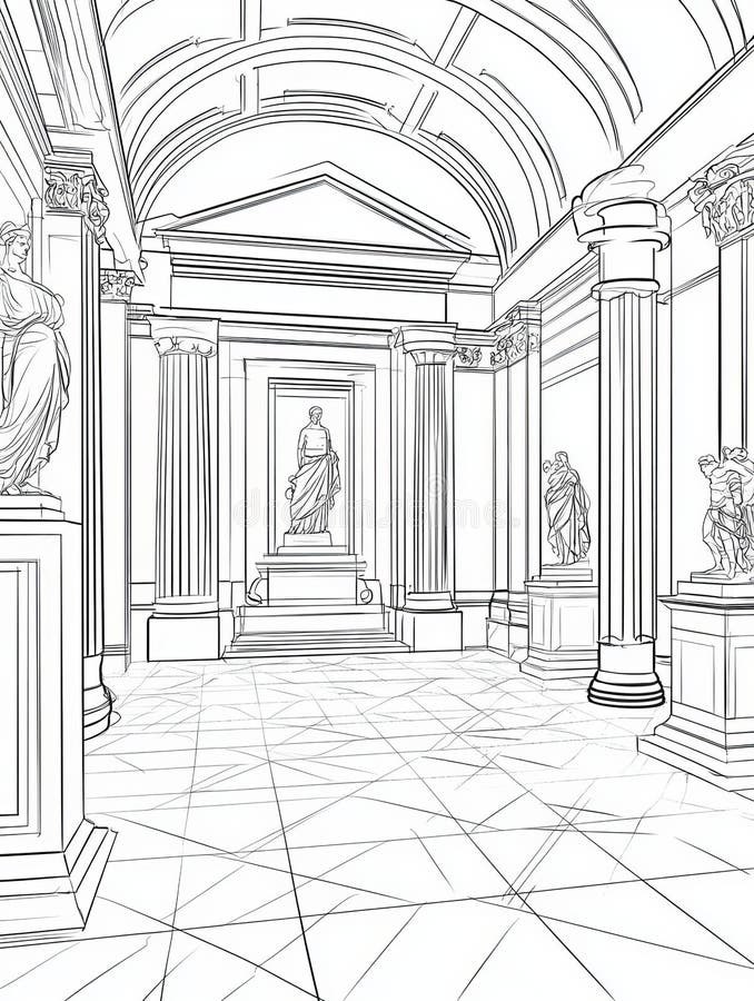 The Interior Space of an Art Museum Showcasing Intricate Architectural ...