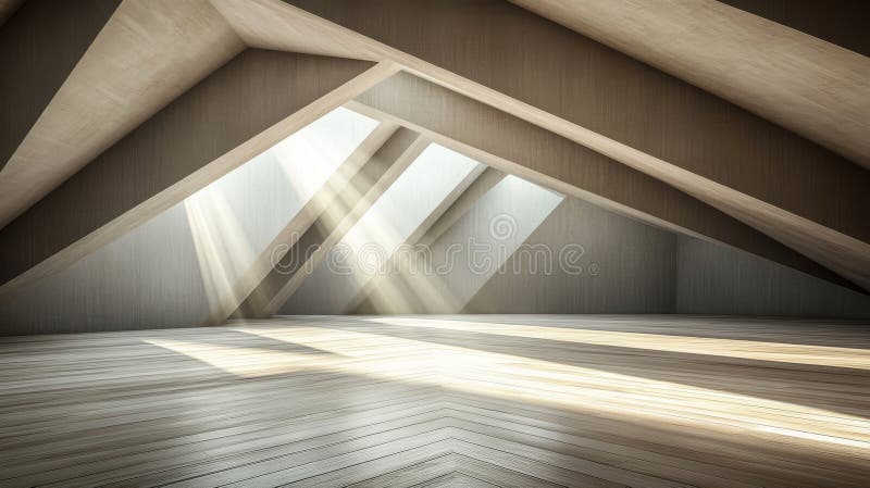 Interior Space Featuring Abstract White Architecture Illuminated by ...