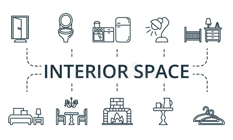 Interior Space Icon Set. Contains Editable Icons Theme Such As ...