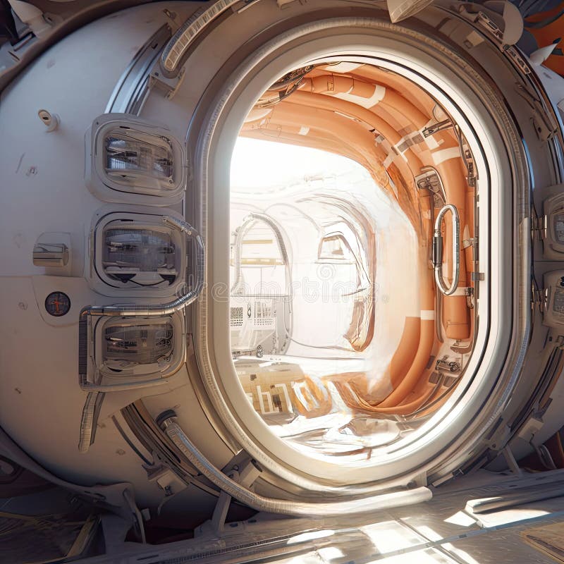 The Interior of a Space Station Stock Illustration - Illustration of ...
