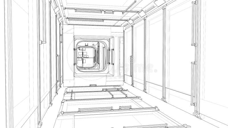 Interior of the Space Station Stock Illustration - Illustration of ...