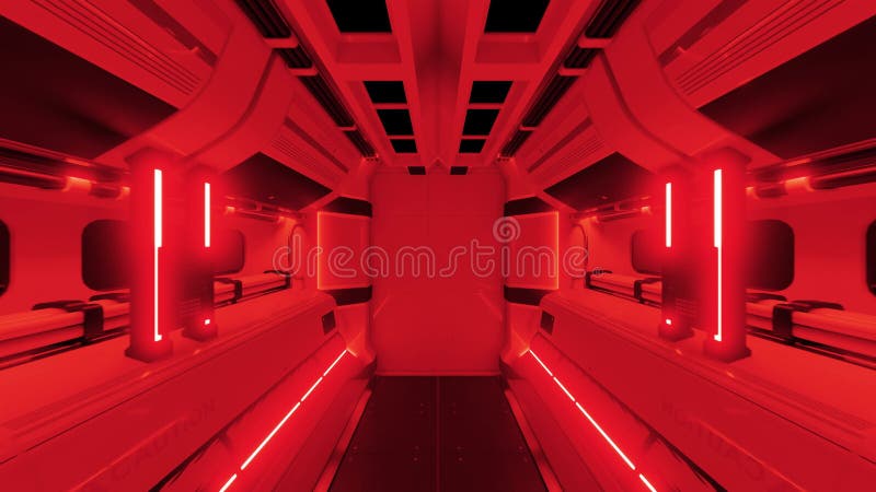 Interior of a Spacecraft Door with Neon Lights, Animation Loop Stock ...