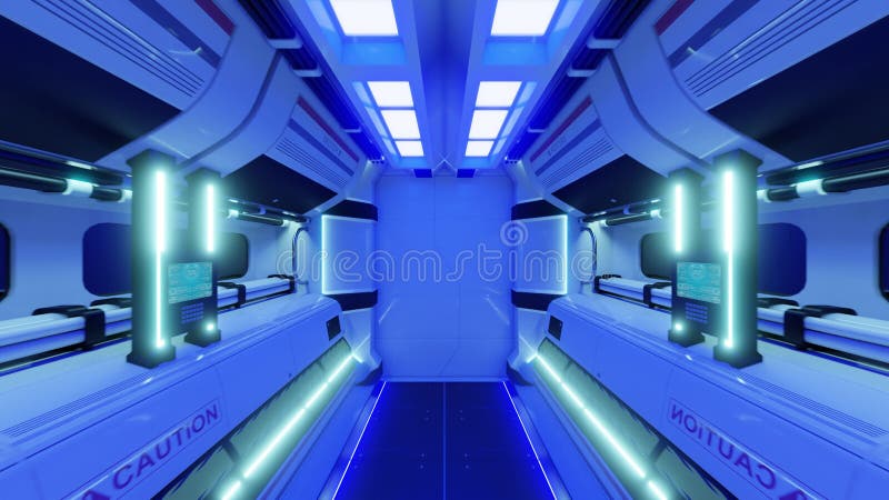 Interior of a Spacecraft Door with Neon Lights, Animation Loop Stock ...