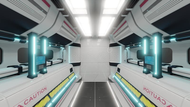 Interior of a Spacecraft Door with Neon Lights Stock Footage - Video of ...