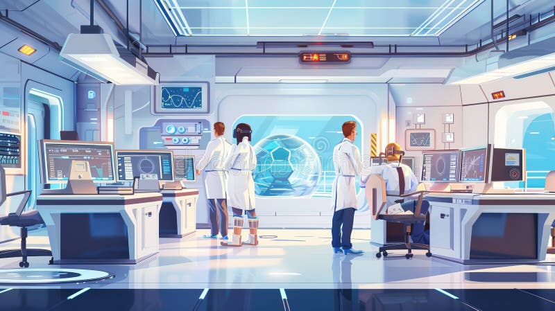 An Interior of a Spacecraft with a Large Window Overlooking Outer Space ...