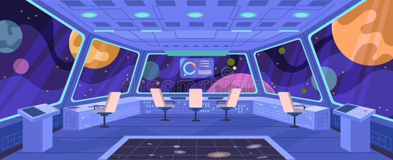 Interior of Spaceship Window and Space Stock Vector - Illustration of ...