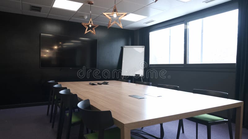 Interior of Spacious Bright Boardroom in Creative Office Stock Footage ...