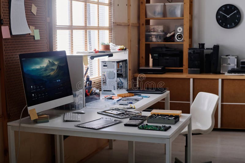 Interior of Spacious Electronic Repair Workshop Stock Image - Image of ...