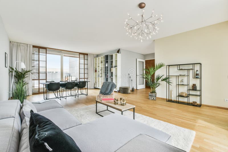 Interior of Spacious Flat at Daytime Stock Photo - Image of terrace ...