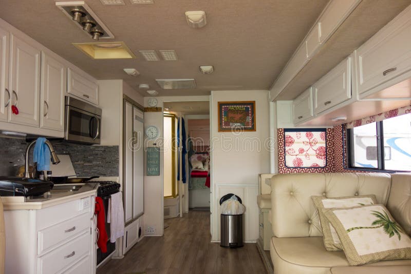 The Interior of a Spacious Motorhome Editorial Stock Image - Image of ...