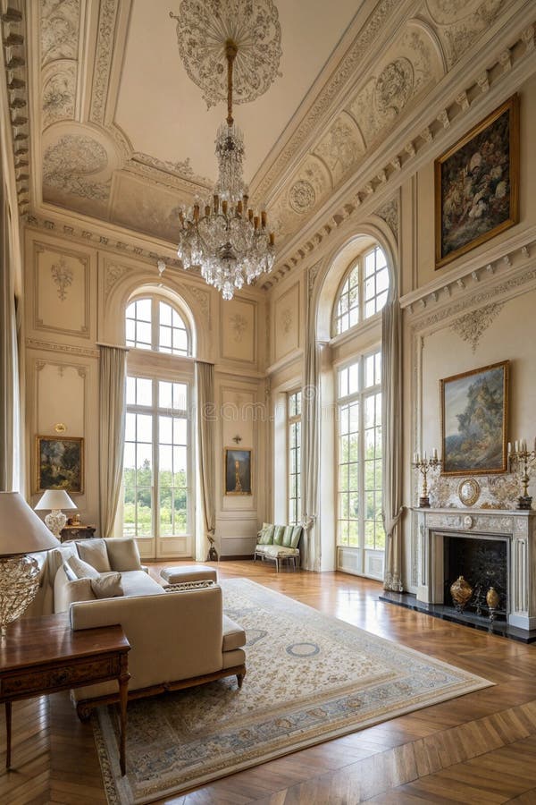 Interior of Spacious Room in Luxury House Stock Photo - Image of ...