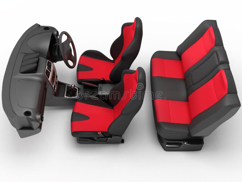 Interior of a Sports Car. Interior Elements on a White Background Stock ...