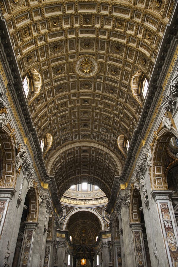 Interior of St. Peter S Basilica in Rome. Editorial Stock Image - Image ...