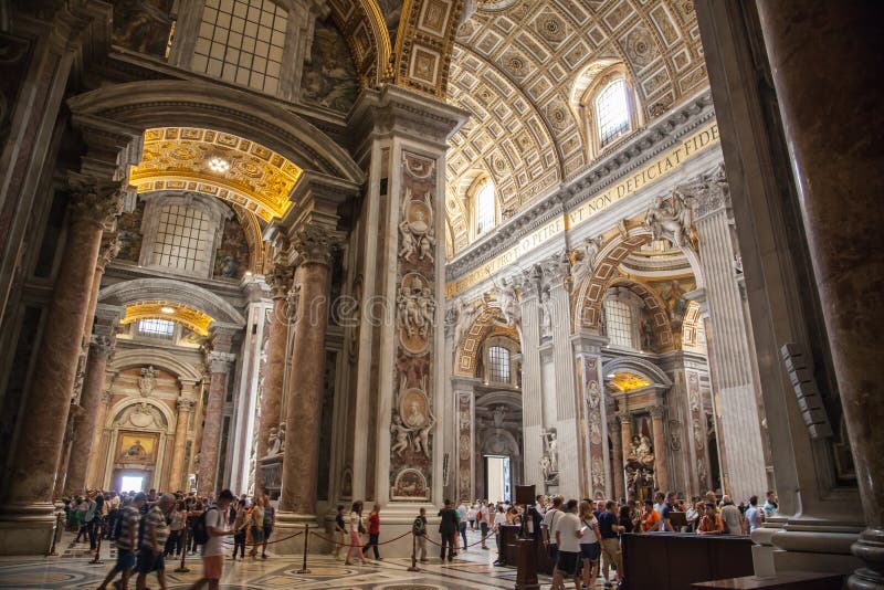 Interior of the St. Peters Basilica in Rome Editorial Stock Image ...