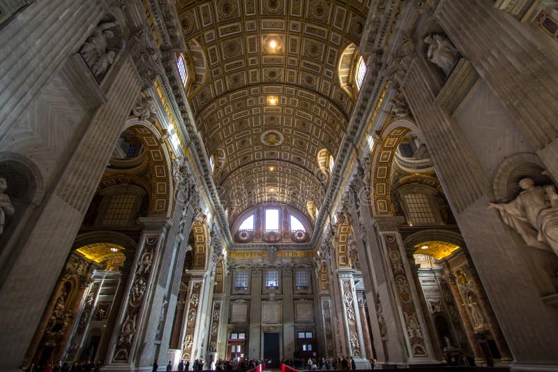 Interior of St. Peters Basilica, Rome Editorial Photography - Image of ...