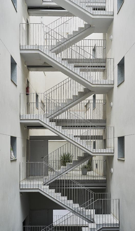 Interior Stairs of Concrete Stock Image - Image of creative, dark ...
