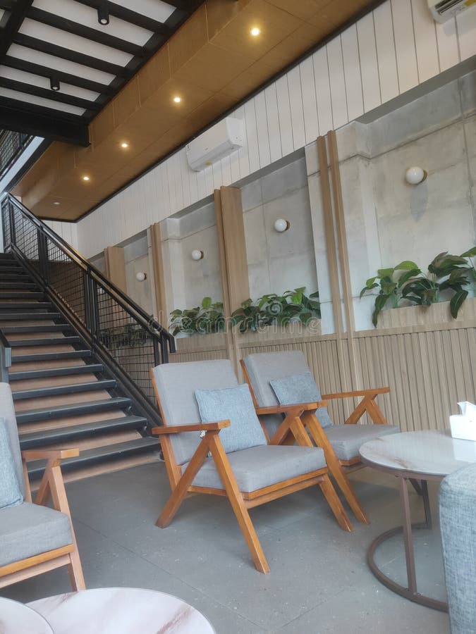 Interior of Stairs and Seating in a Cafe Stock Photo - Image of design ...