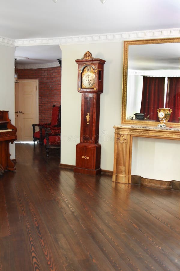 Interior With Standing Clock Stock Photo - Image of elegance, home ...