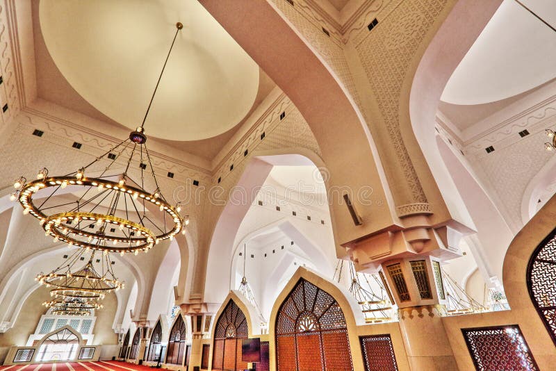 Interior of the State Mosque in Qatar Stock Image - Image of mosque ...