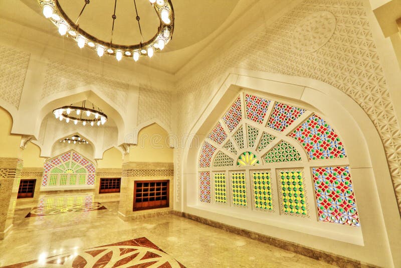 Interior of the State Mosque in Qatar Stock Photo - Image of religious ...