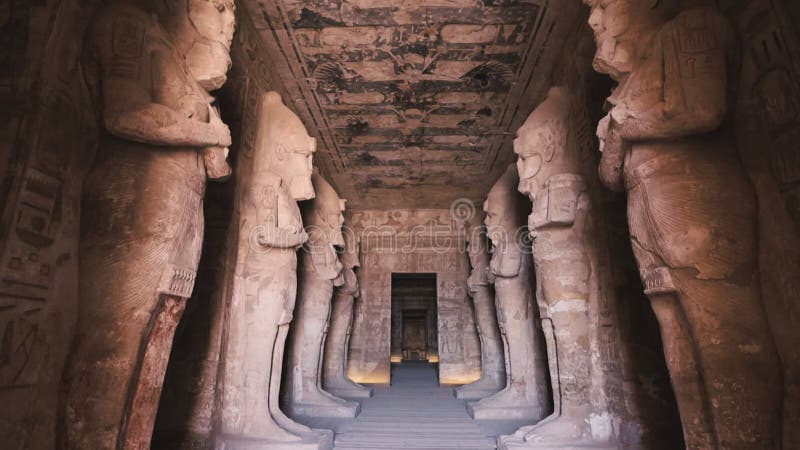 Interior Statues of Abu Simbel Temple Stock Video - Video of ancient ...