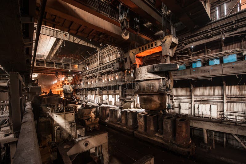 Interior of a steel mill stock photo. Image of interior - 137932924