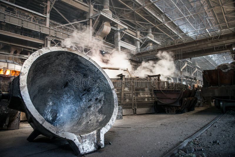 Interior of a steel mill stock photo. Image of founding - 203026210
