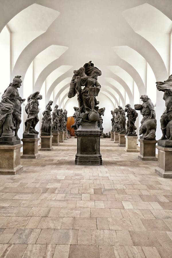 Interior of the Stone Collection with Statues of Depravities and ...