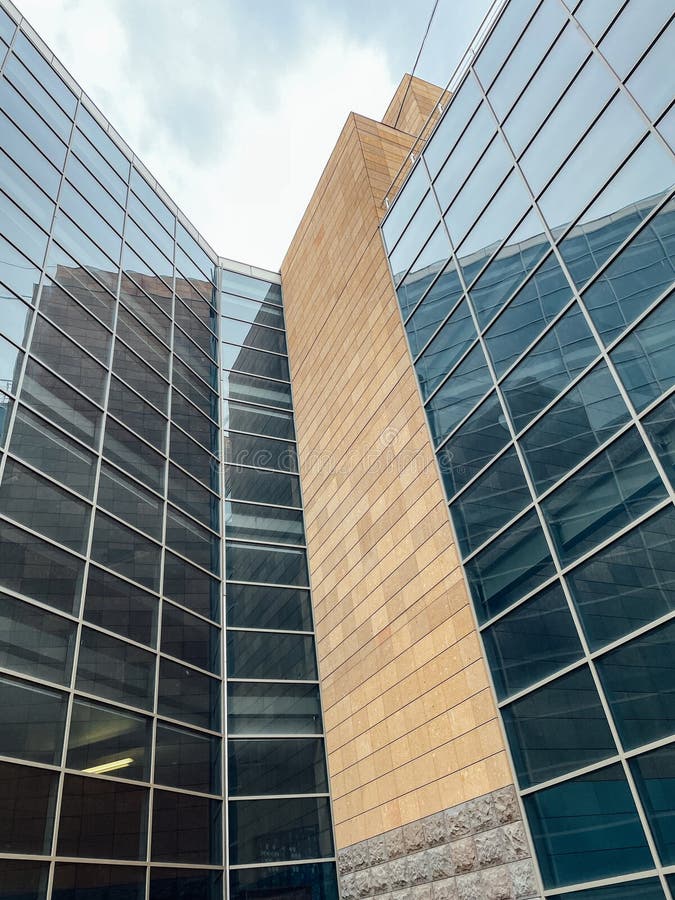 Interior of a Stone Glass Modern Building in the City Stock Photo ...