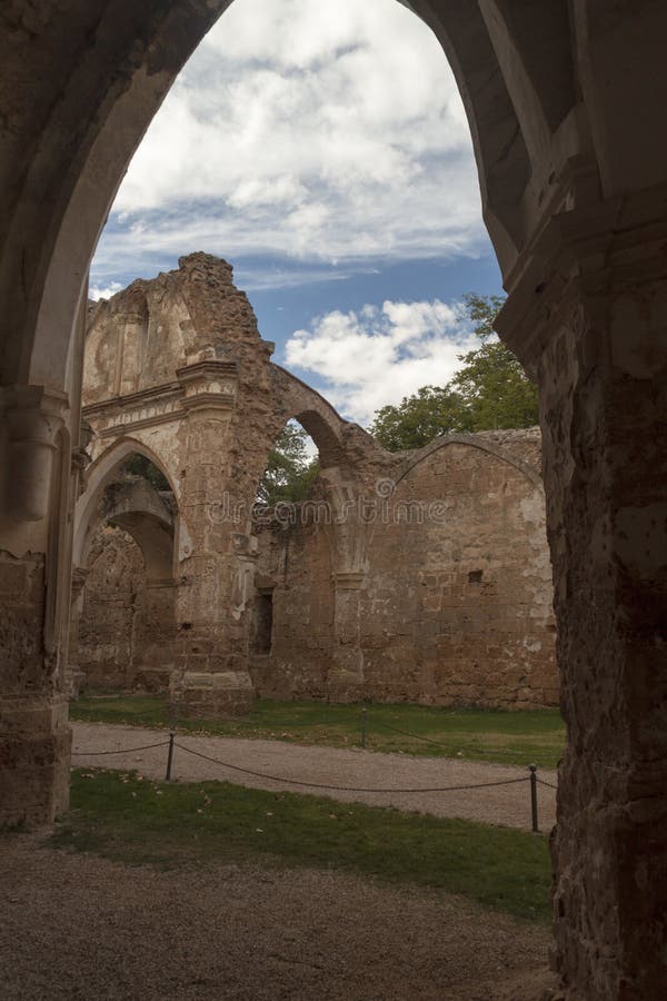 Interior Stone Monastery in Zaragoza, Spain Stock Photo - Image of park ...