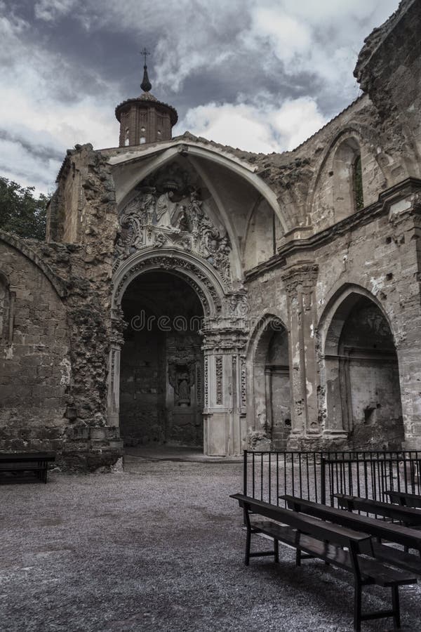 Interior Stone Monastery in Zaragoza, Spain Stock Photo - Image of ...