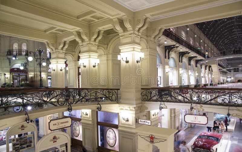 Interior Store GUM, Red Square, Moscow, Russian Federation Editorial ...