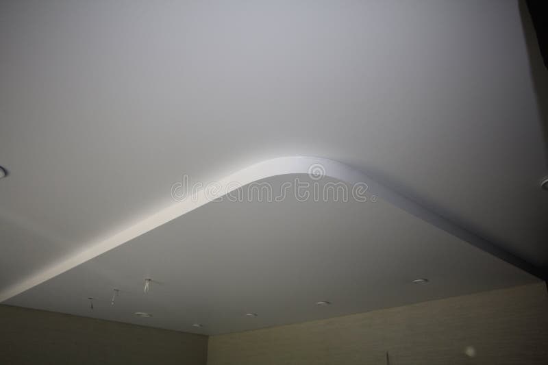 Modern Curved Ceiling Design with Recessed Lighting Stock Image - Image ...