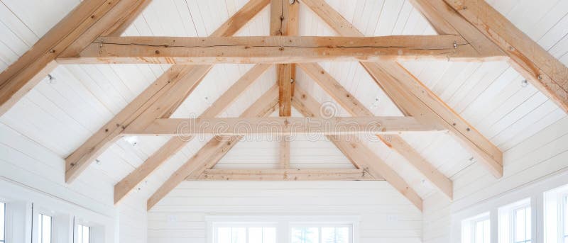 Interior Structural Design Featuring Vaulted Roof with Exposed Rafters ...