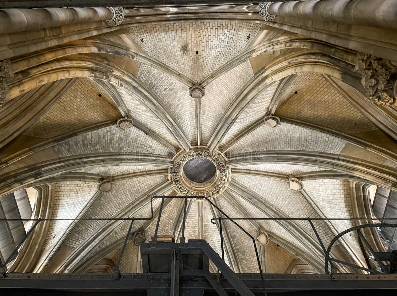Interior Structure of a Cathedral Vault Stock Image - Image of tower ...