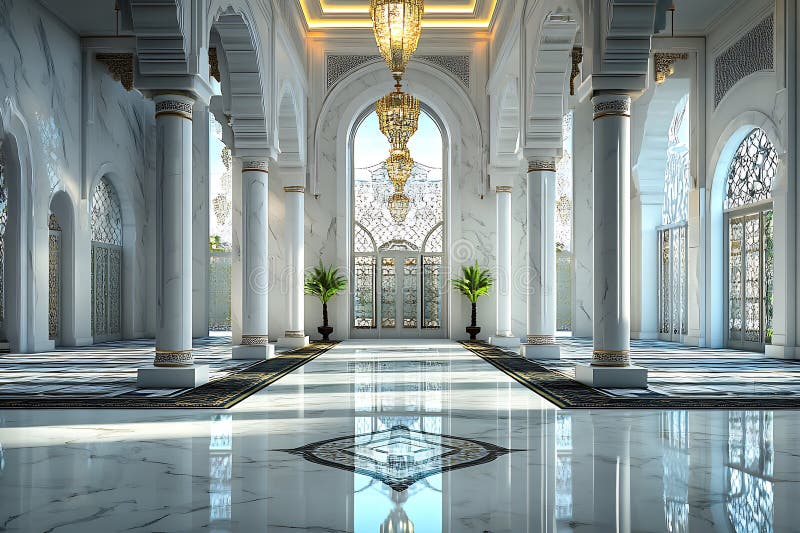Interior Structure of a Royal Temple Crafted from Marble Stock ...